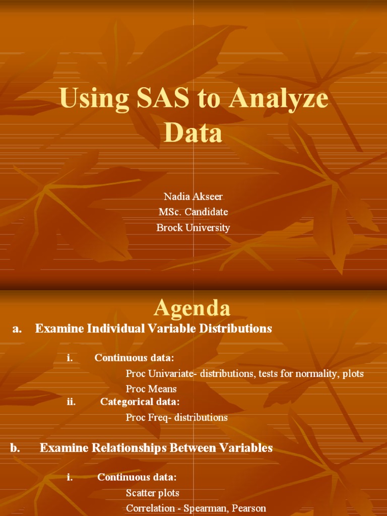 Statistical Analysis Using Sas | PDF | Correlation And Dependence ...
