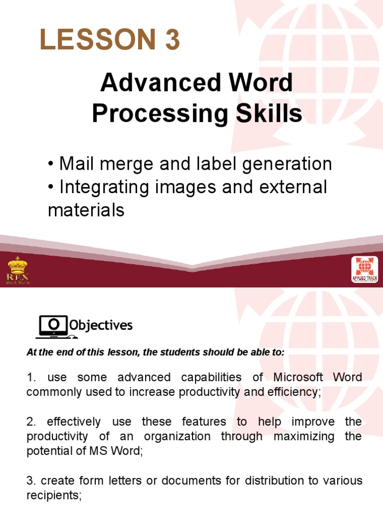 L3 Advanced Word Processing Skills | PDF