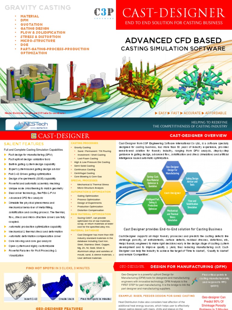 Cast Designer 2018 E Brochure Gravity | PDF | Casting (Metalworking ...