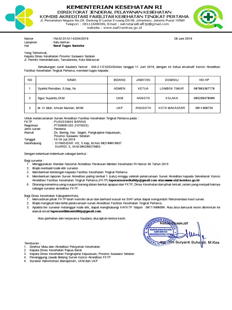 Contoh Surat Tugas Terlengkap untuk Berbagai Urusan