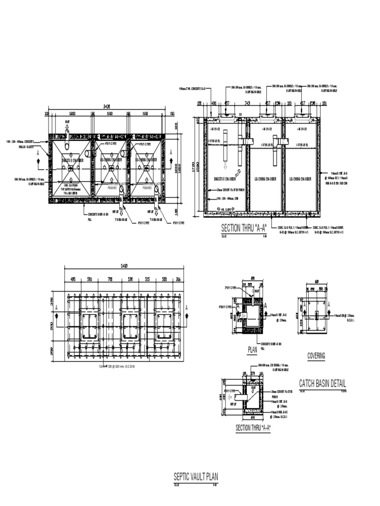 Section Thru "A-A": Digestive Chamber Leaching Chamber Leaching Chamber ...