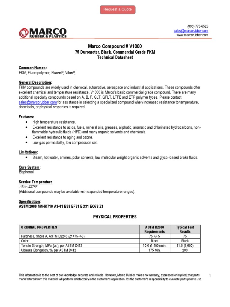 Marco Material Datasheet V1000 | PDF | Polymers | Materials Science