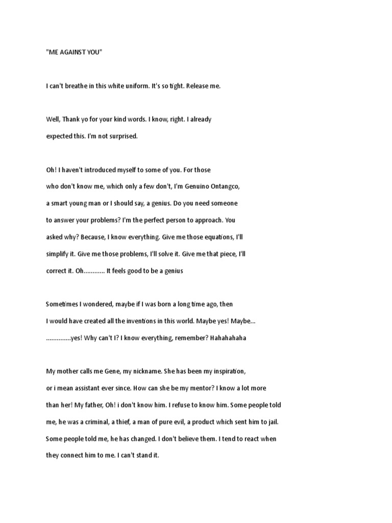 Me Against You | PDF