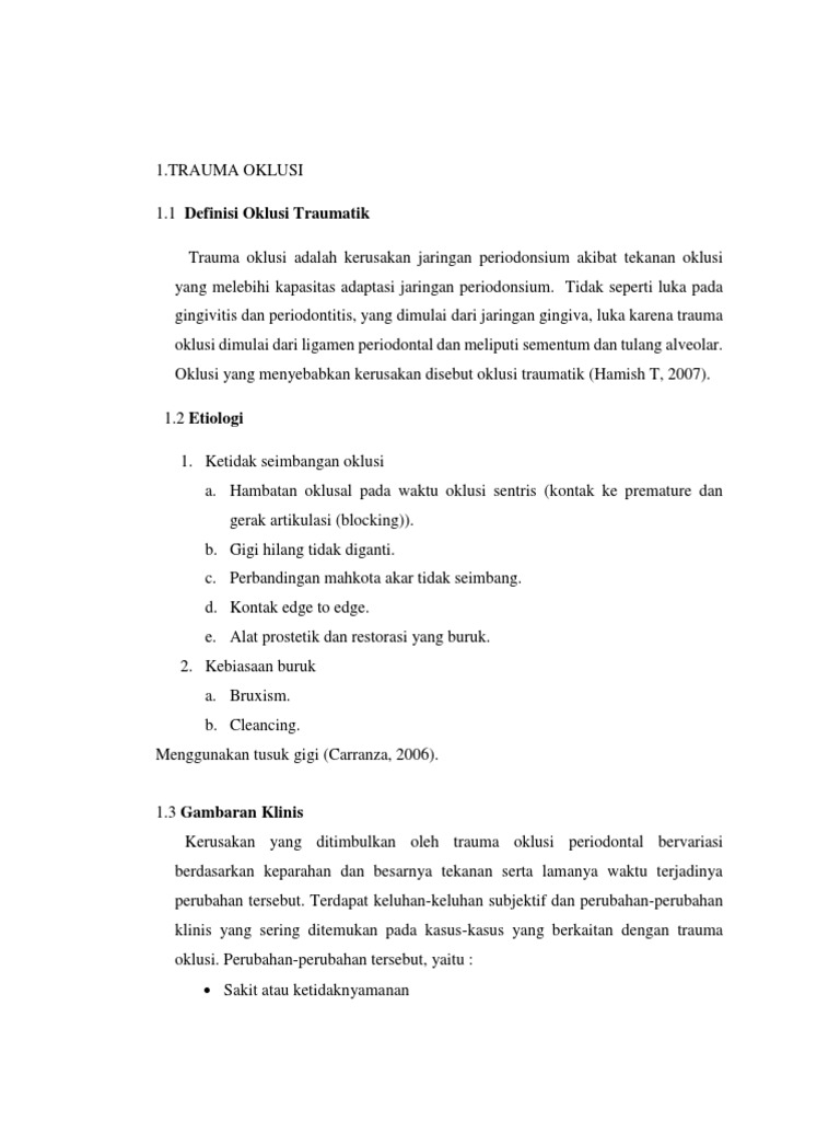 Trauma Oklusi | PDF