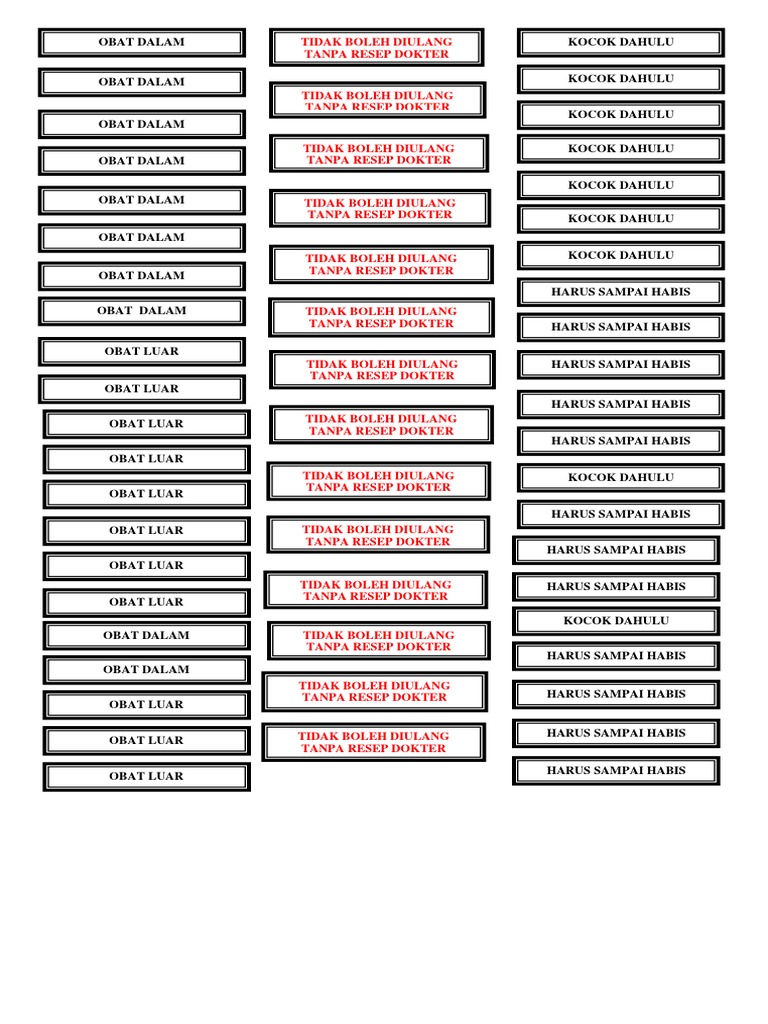 Label - Label Obat (Farmasi) | PDF
