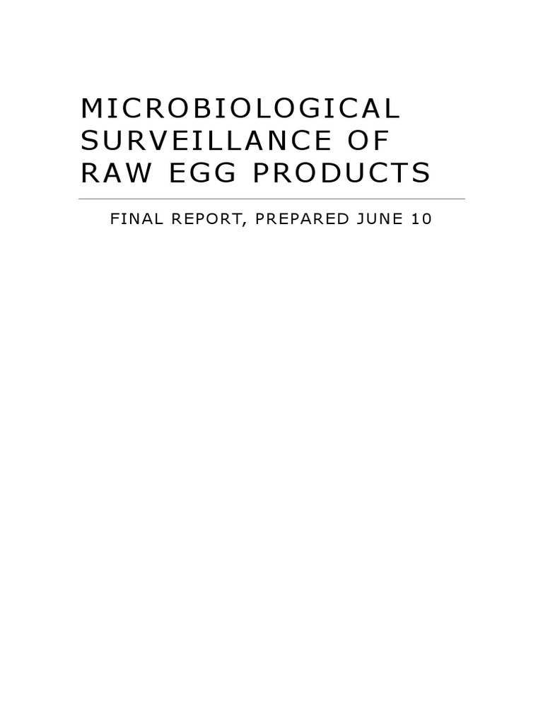 Raw Egg Report | PDF | Egg As Food | Food Storage
