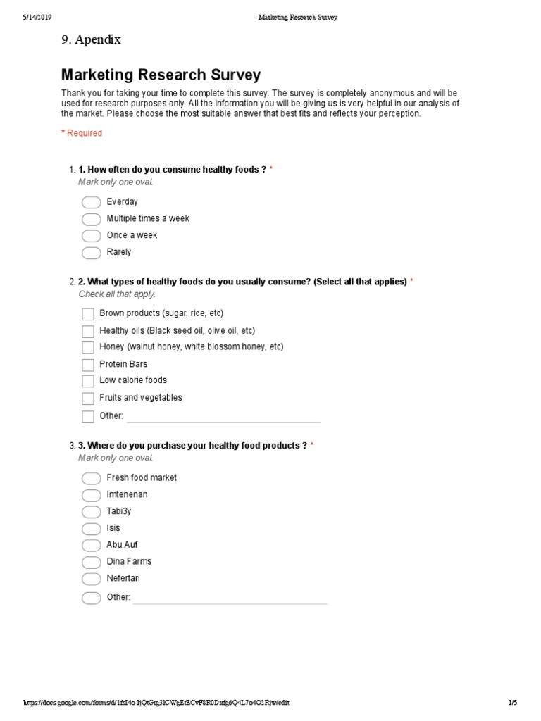 Marketing Research Survey - Google Forms | PDF | Marketing Research ...