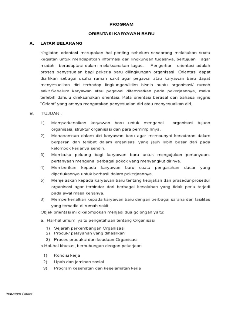 Program Orientasi Karyawan Baru | PDF
