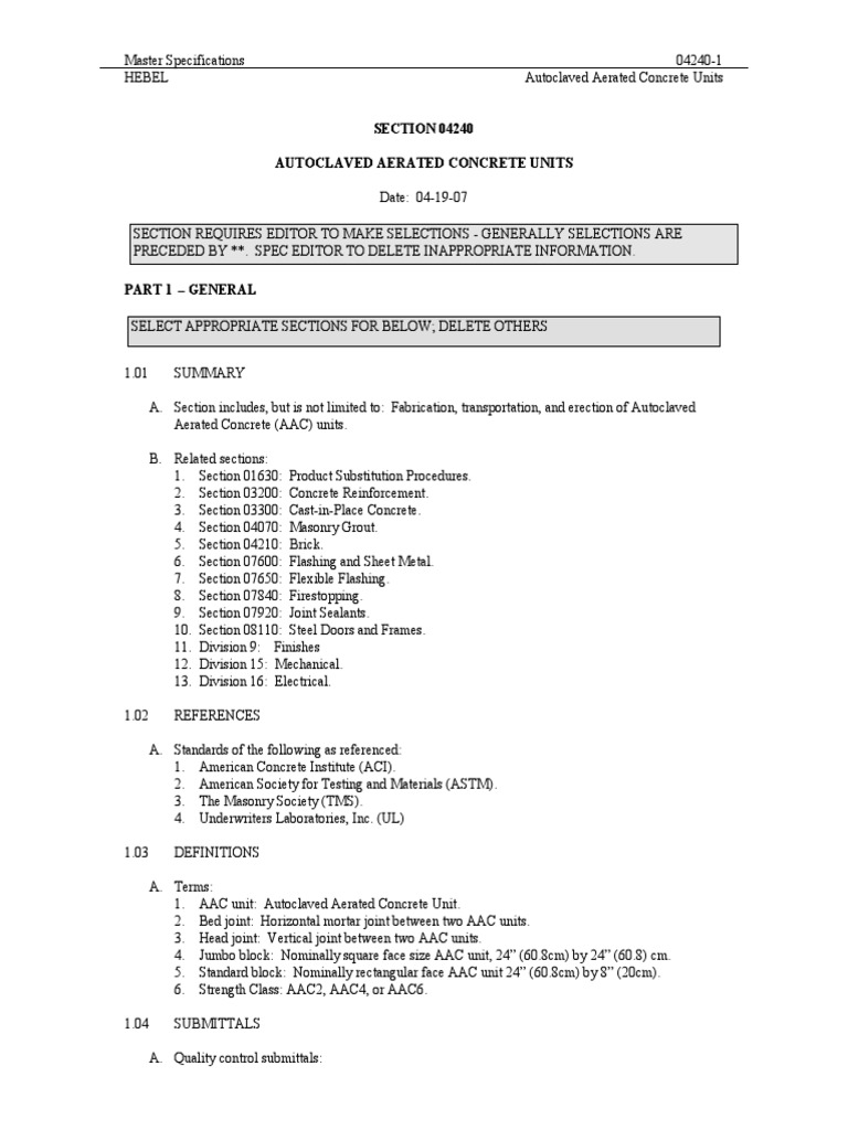 Aac Astm Specification | PDF | Structural Engineering | Architectural ...