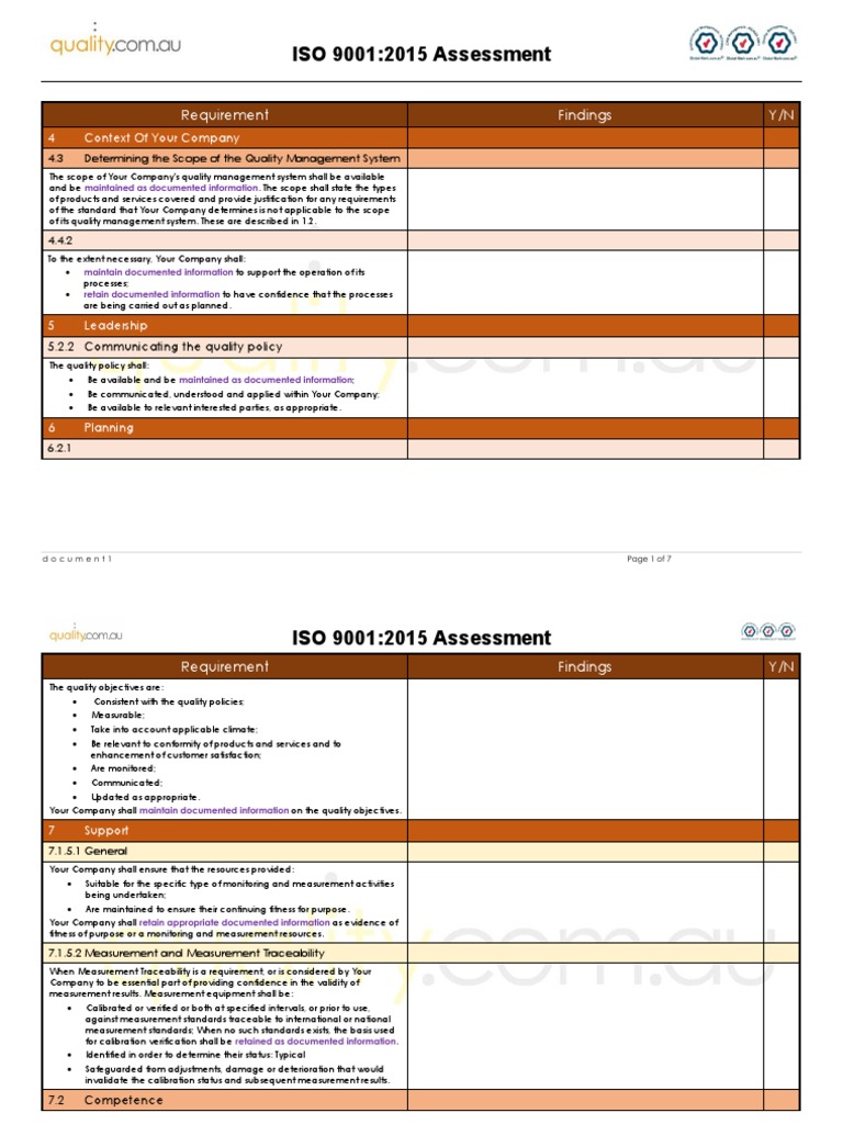 Iso 9001 2015 Documented Information | PDF | Verification And ...
