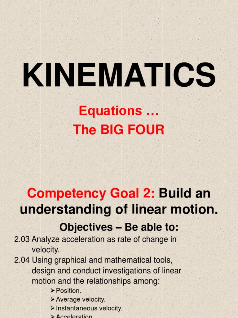 04 Kinematics Big Four Equations | PDF | Facebook | Advertising
