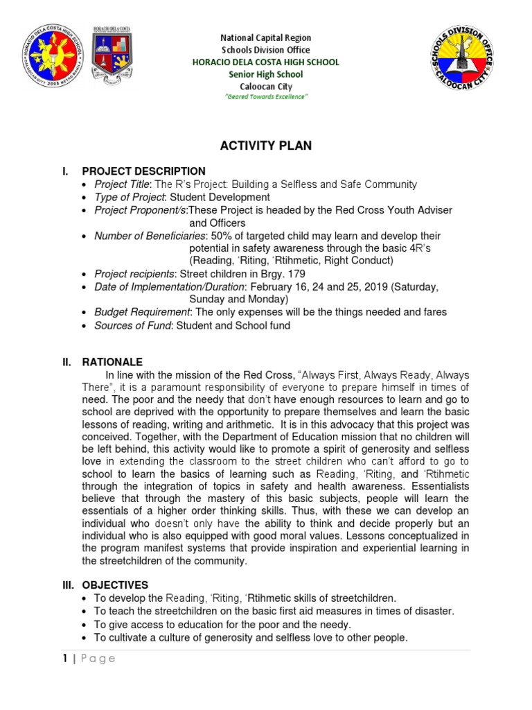 Activity Plan: I. Project Description | PDF | Behavior Modification ...