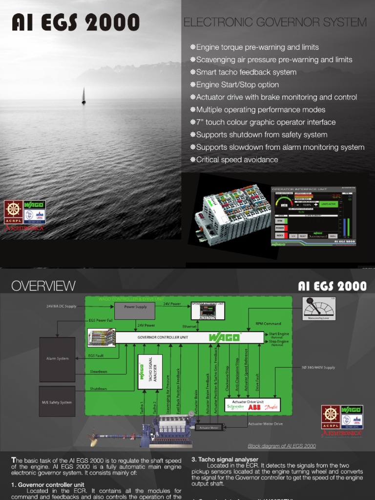 AIEGS 2000 Main Engine Electronic Governor System (AI EGS 2000) | PDF