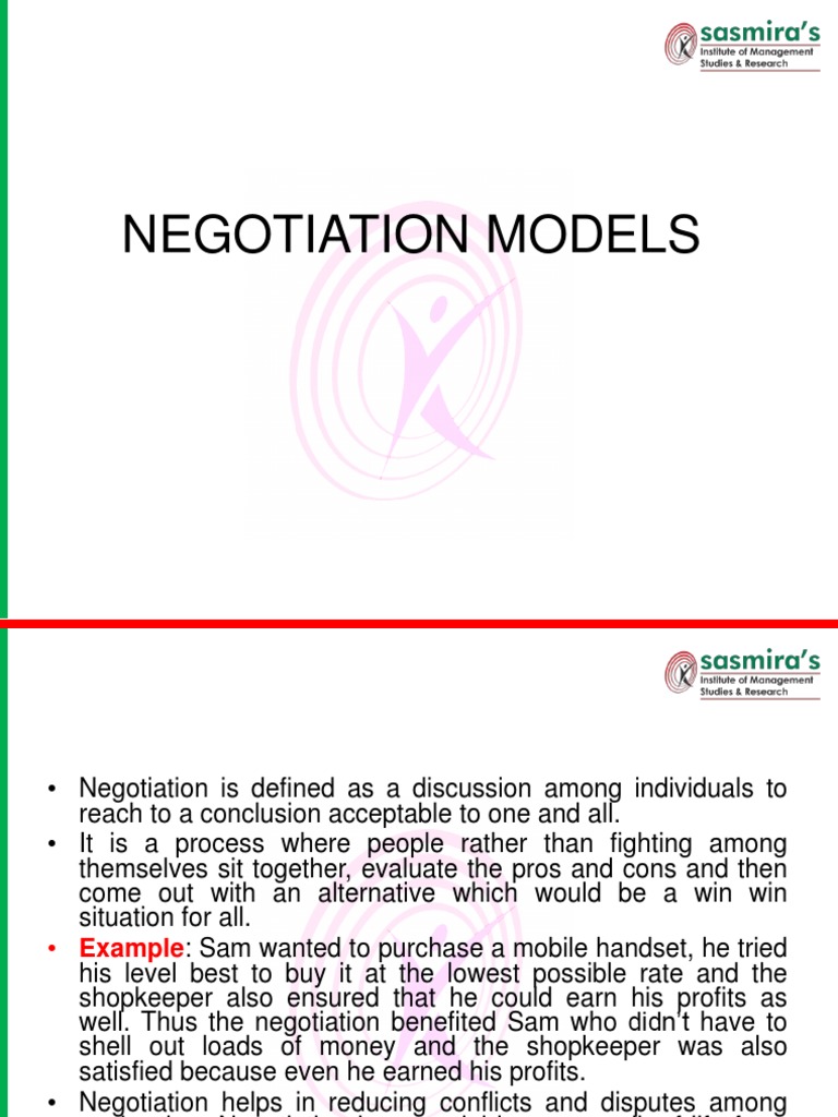 Negotiation Models | PDF | Negotiation | Sales
