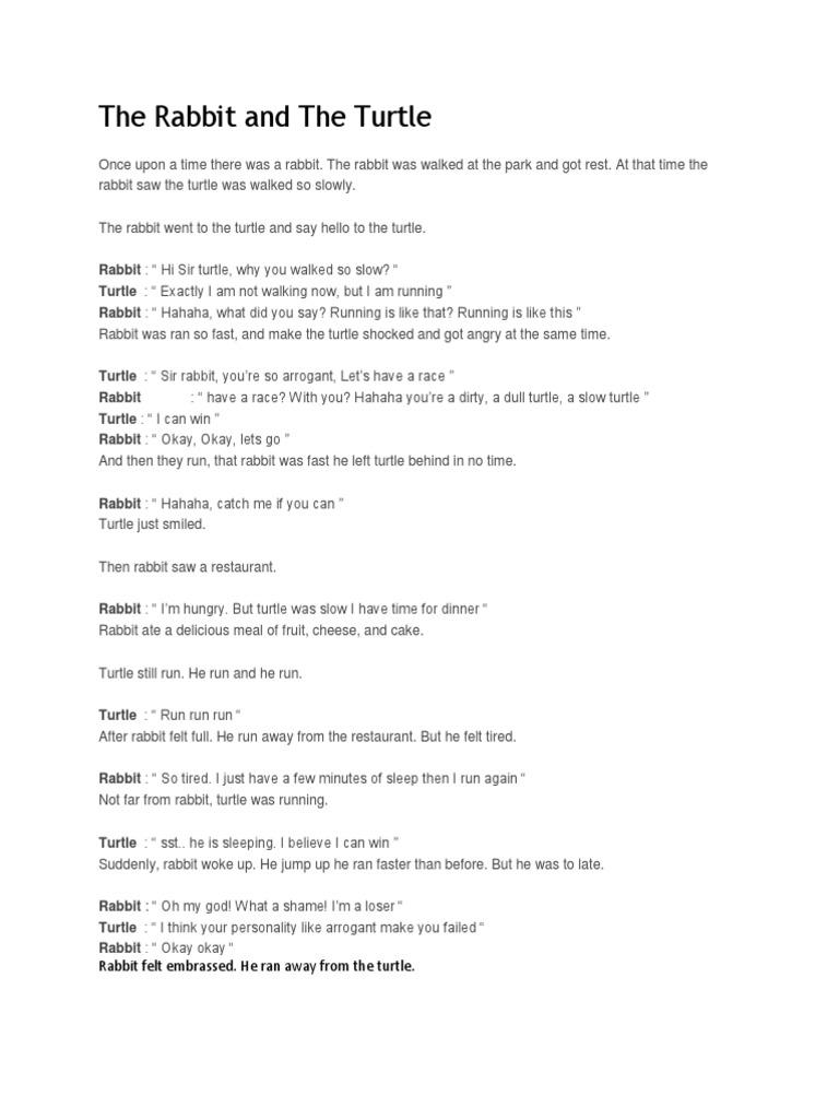 The Rabbit and Turtle | PDF