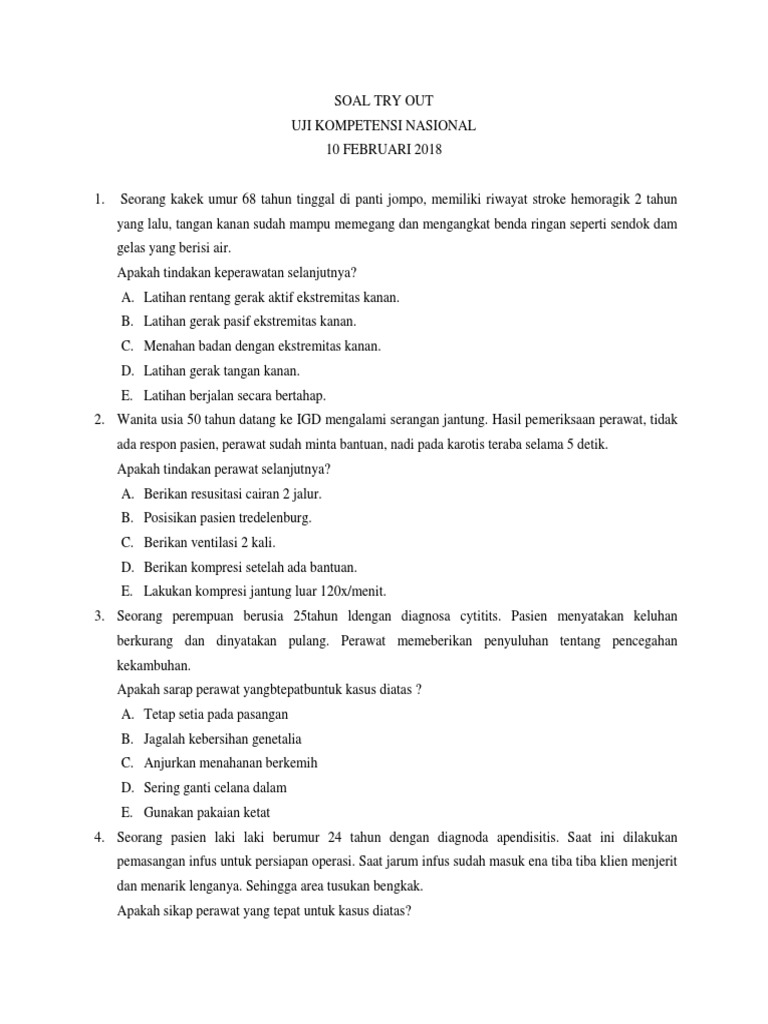 SOAL Try Out Ukom | PDF