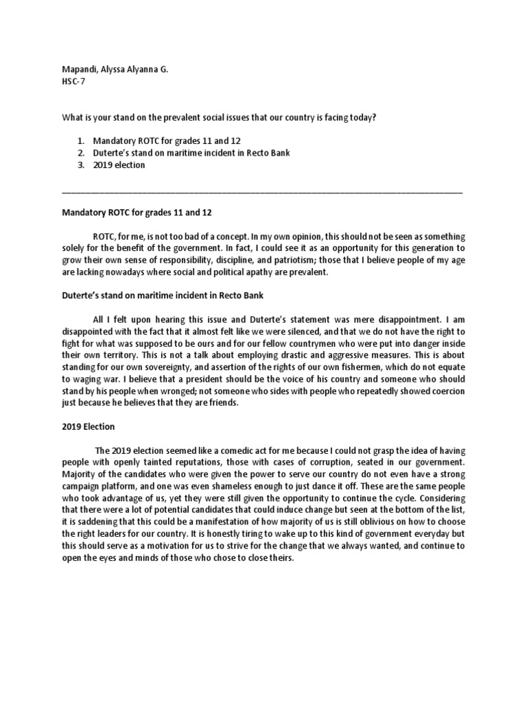 Mandatory ROTC For Grades 11 and 12 | PDF