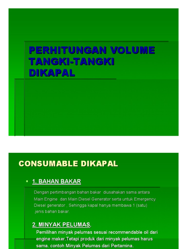 Perhitungan Volume Tangki-Tangki Kapal | PDF