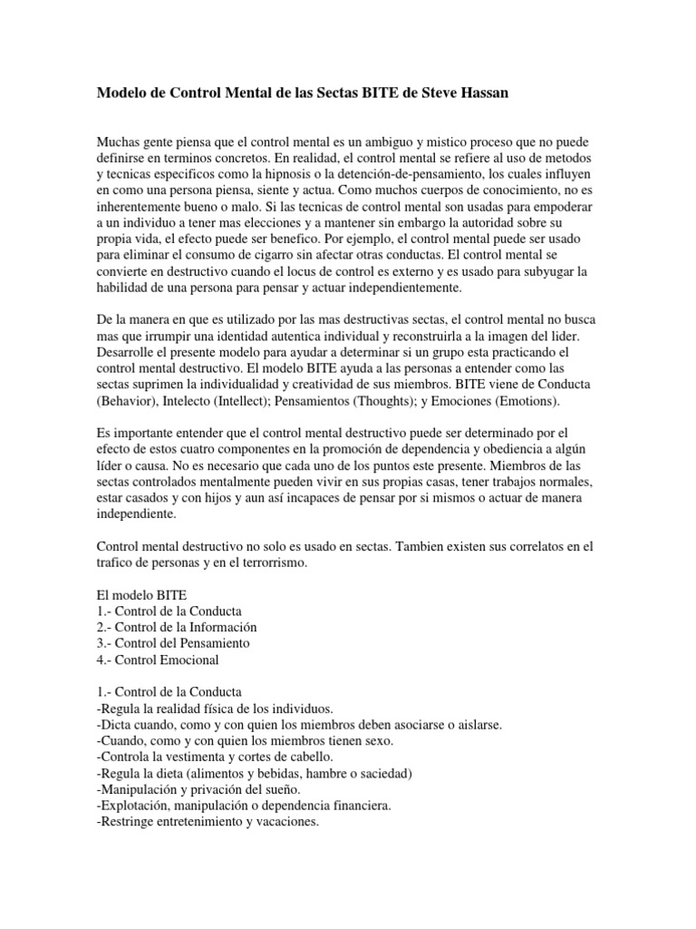 Modelo BITE | PDF | Secta | Información