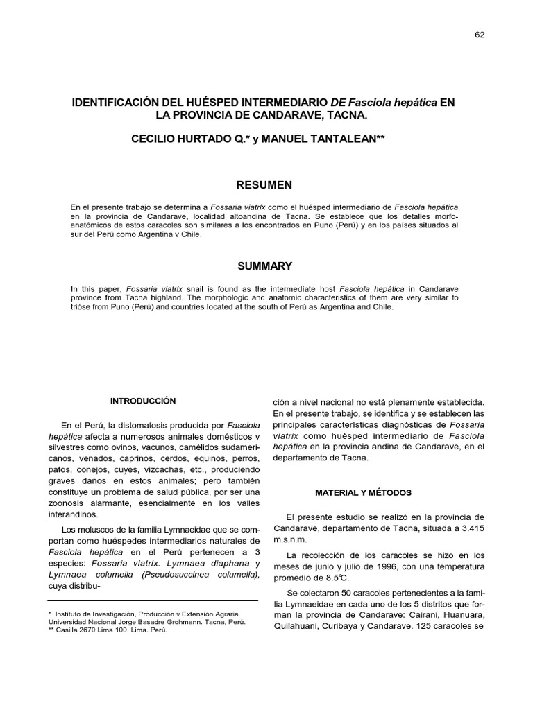 Fossaria Viatrix | PDF | Perú | Organismos