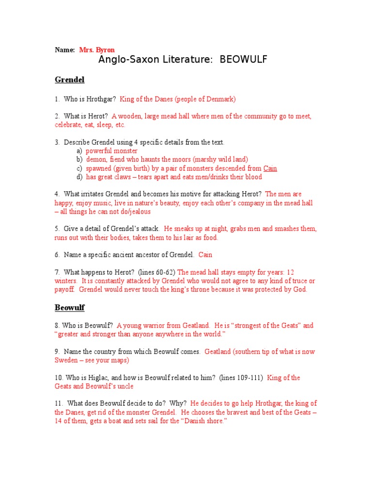 Completed | PDF | Beowulf | Geats