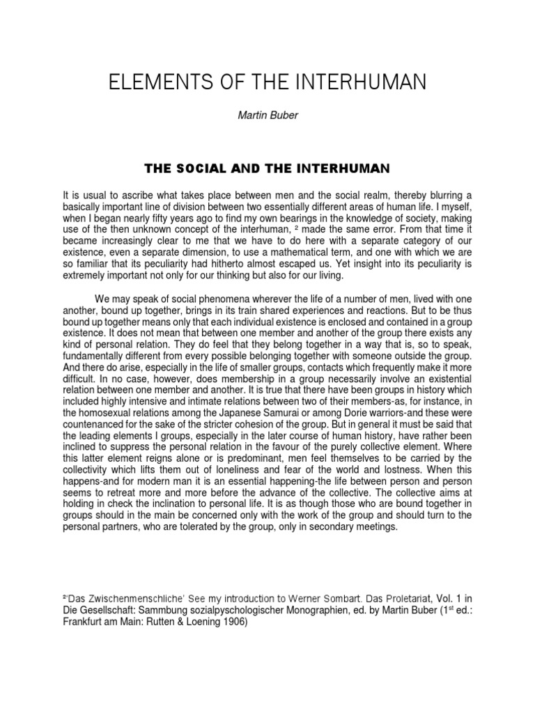 Elements of The Interhuman | PDF | Propaganda | Humility