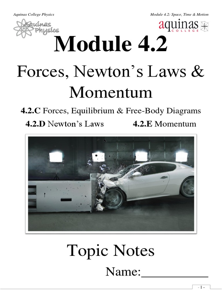 Forces, Newton's Laws & Momentum: Name | PDF | Momentum | Collision