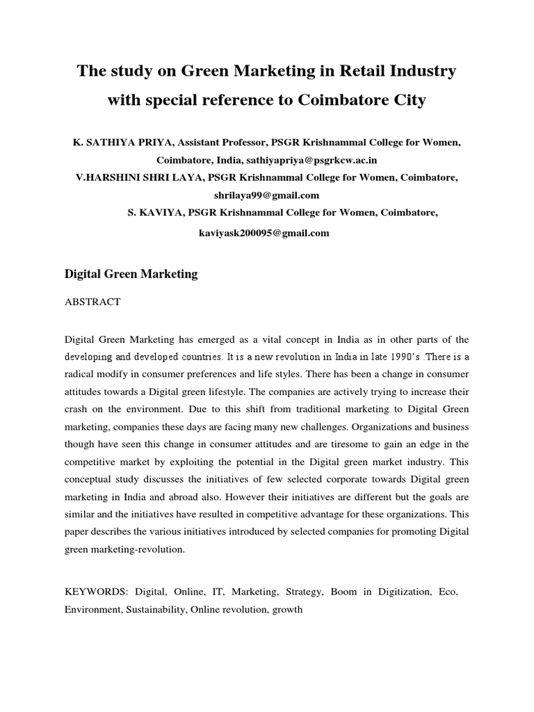 The Rise of Digital Green Marketing: An Analysis of Initiatives Taken ...