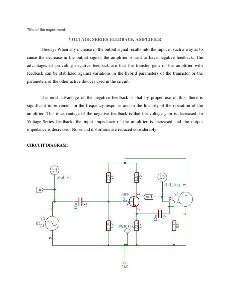 Voltage Series Feedback Amplifier Theory:: Title of The Experiment | PDF