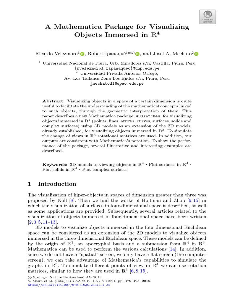 A Mathematica Package For Visualizing Objects Inmersed in R4 | PDF ...