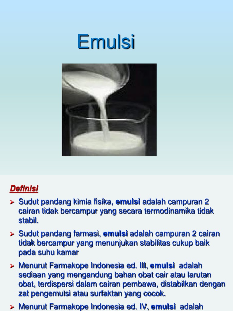 Emulsi dalam Farmasi | PDF
