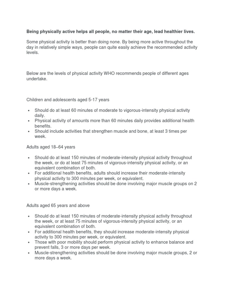 Physical Activity | PDF