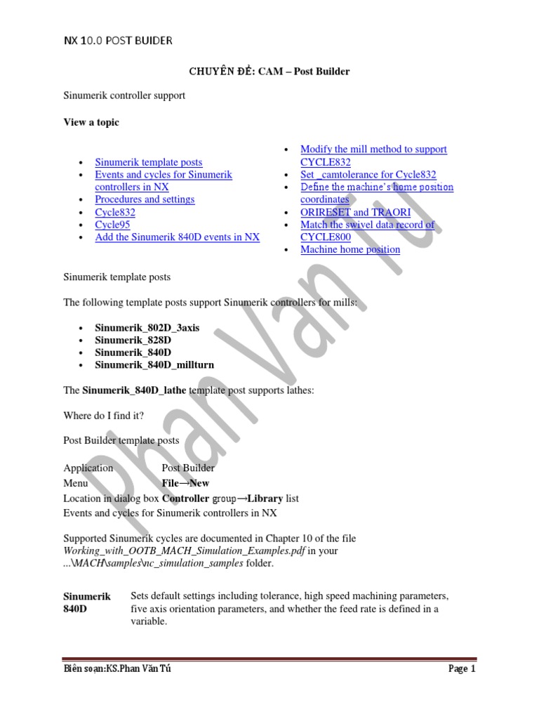 NX Post-Builder PDF | PDF | Computer File | Subroutine