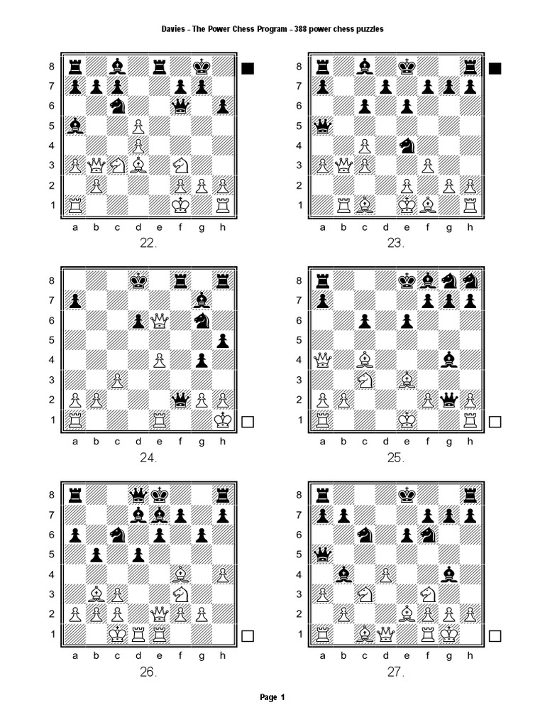 Power Chess Puzzles: Level 388 | PDF | Chess | Abstract Strategy Games