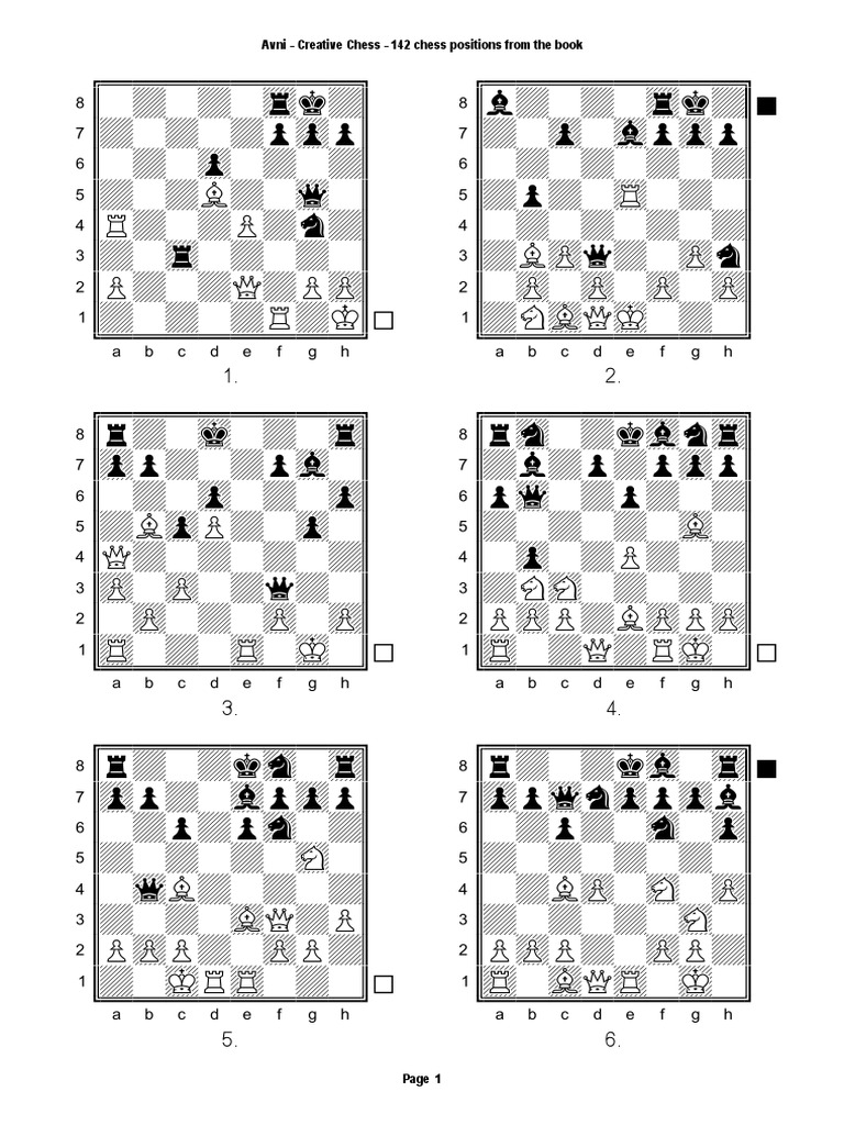 Avni - Creative Chess - 142 Chess Positions From The Book | PDF