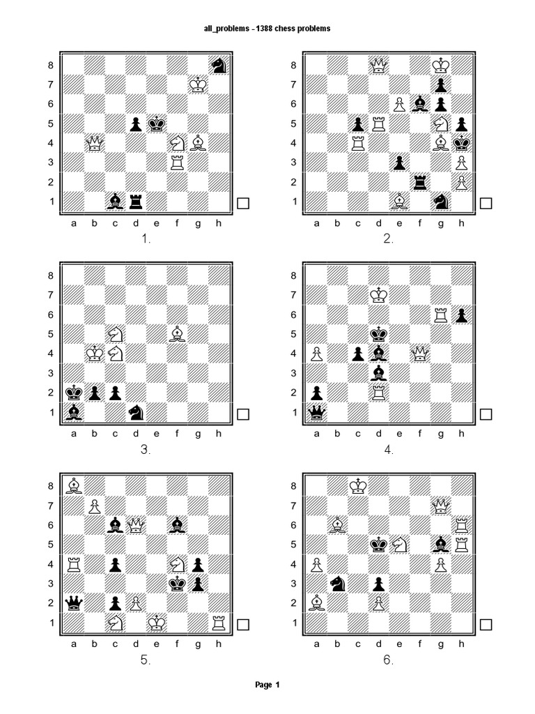 All Problems Chess Problems TO SOLVE BWC PDF PDF Leisure Sports