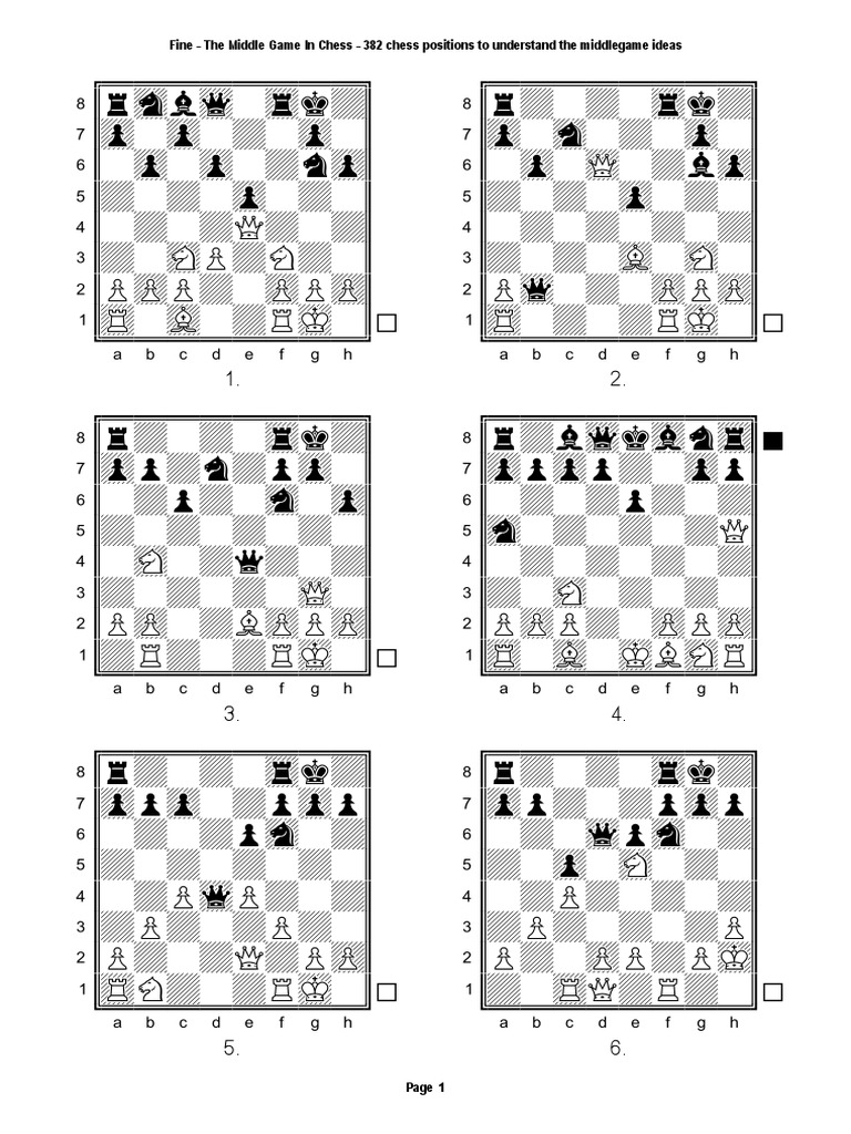 Fine - The Middle Game in Chess - 382 Chess Positions To Understand The ...