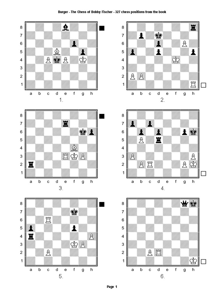Burger - The Chess of Bobby Fischer - 327 Chess Positions From The Book ...