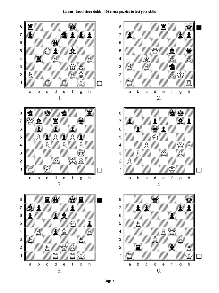 100 Chess Puzzles to Enhance Skills | PDF | Games Of Mental Skill | Leisure