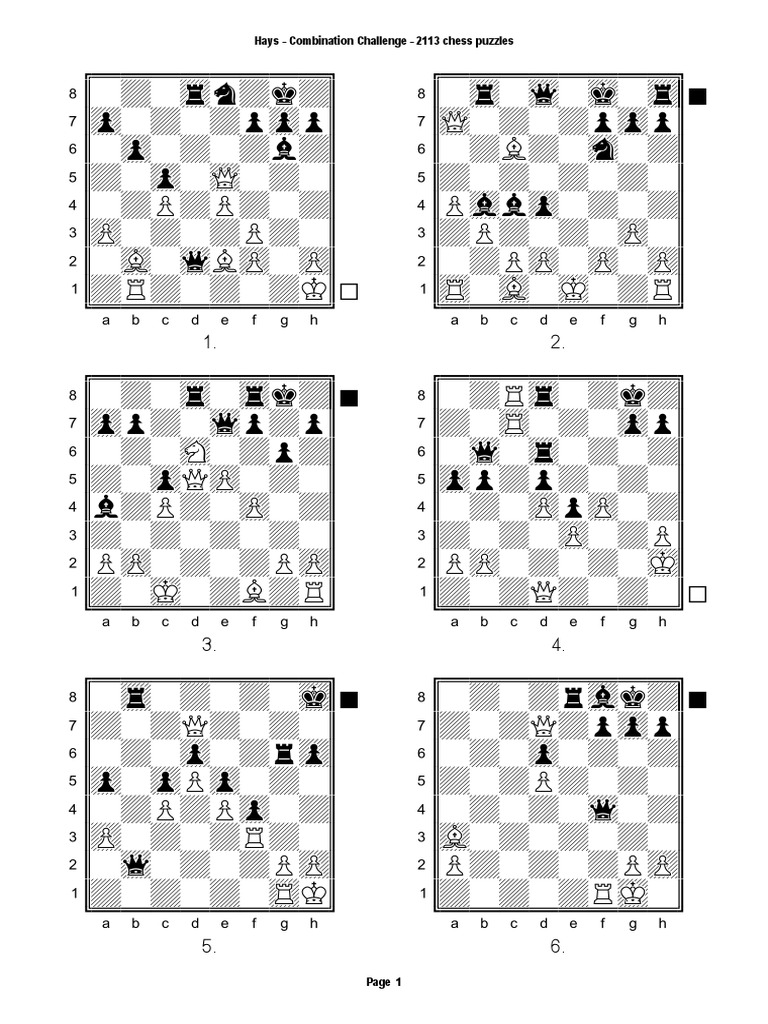 Hays-Combination Challenge - 2113 Chess Puzzles To SOLVE - BWC PDF ...