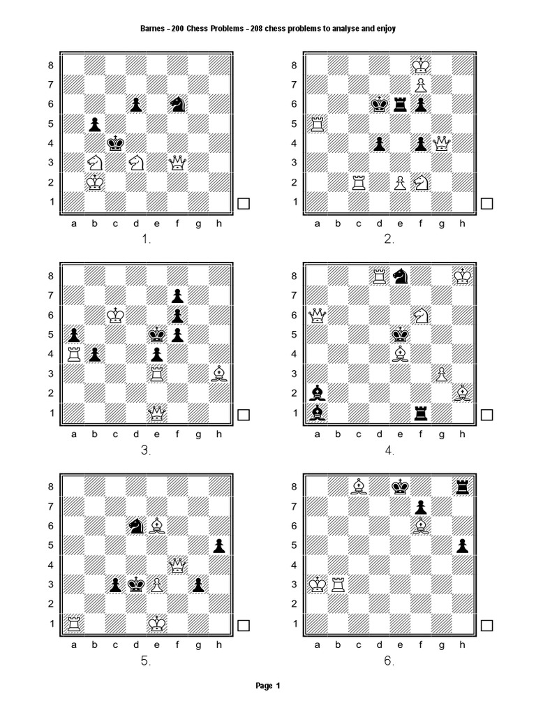 Barnes - 200 Chess Problems - 208 Chess Problems To Analyse and Enjoy ...