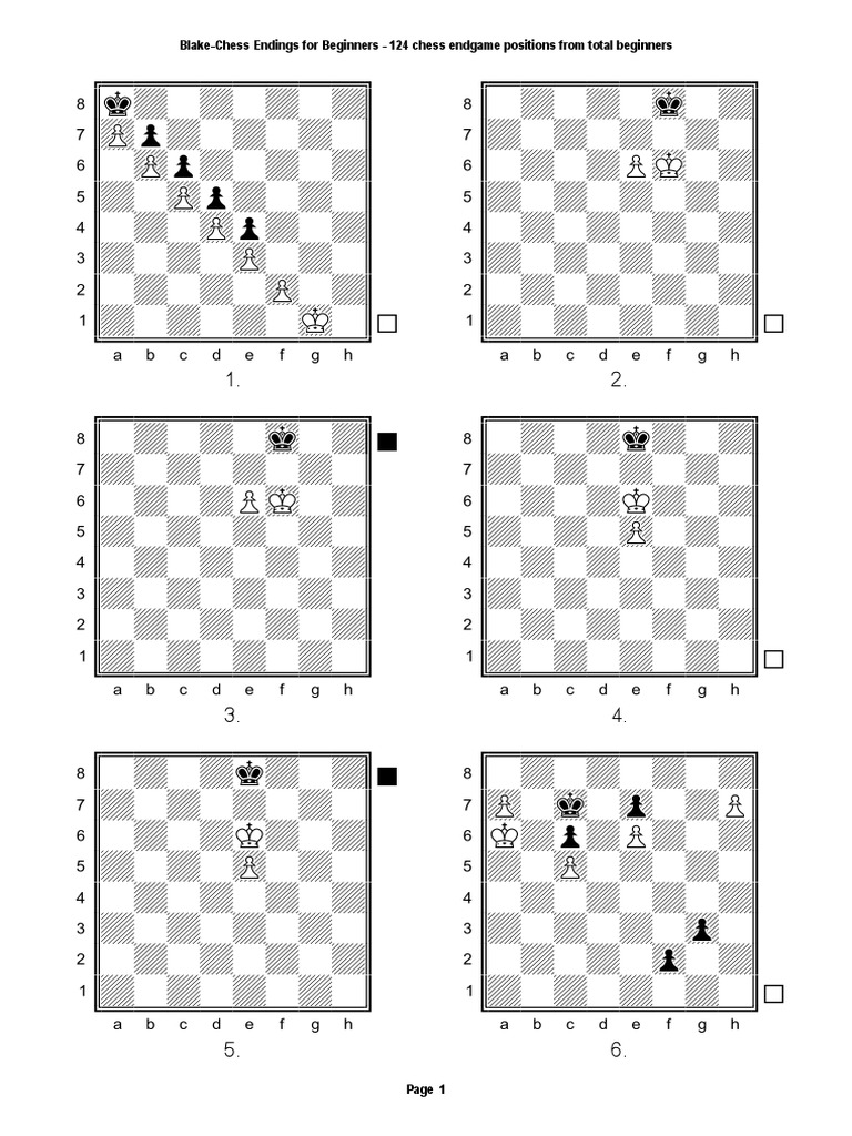 Blake-Chess Endings For Beginners - 124 Chess Endgame Positions From ...