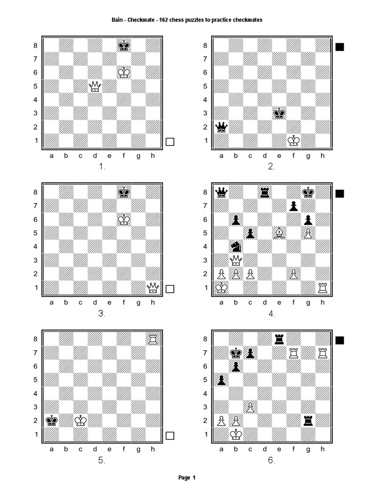 162 Checkmate Chess Puzzles | PDF | Popular Scholarship | Recreational ...