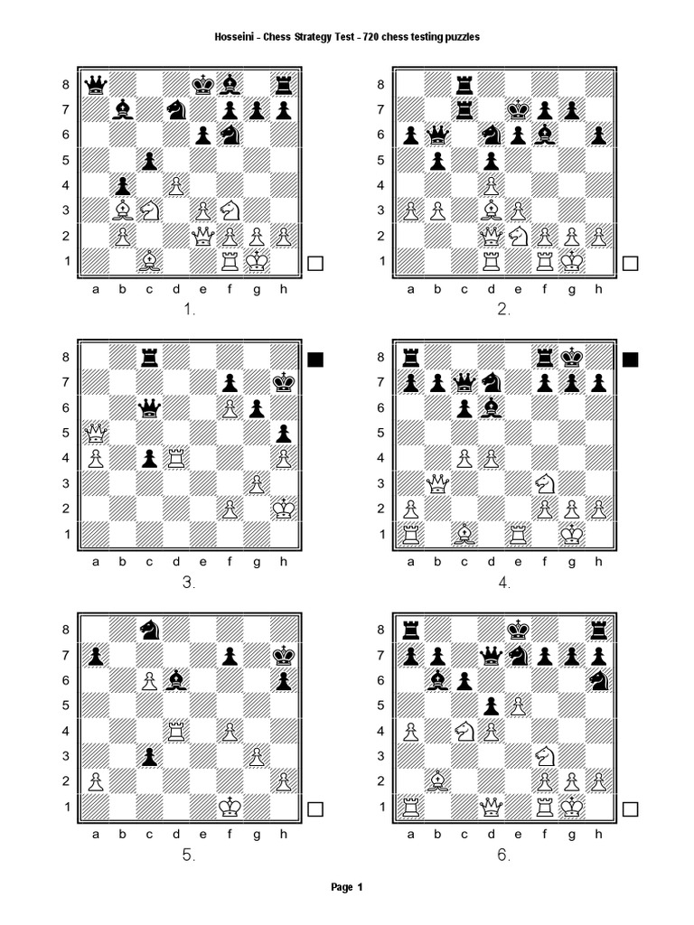 Hosseini - Chess Strategy Test - 720 Chess Testing Puzzles TO SOLVE ...