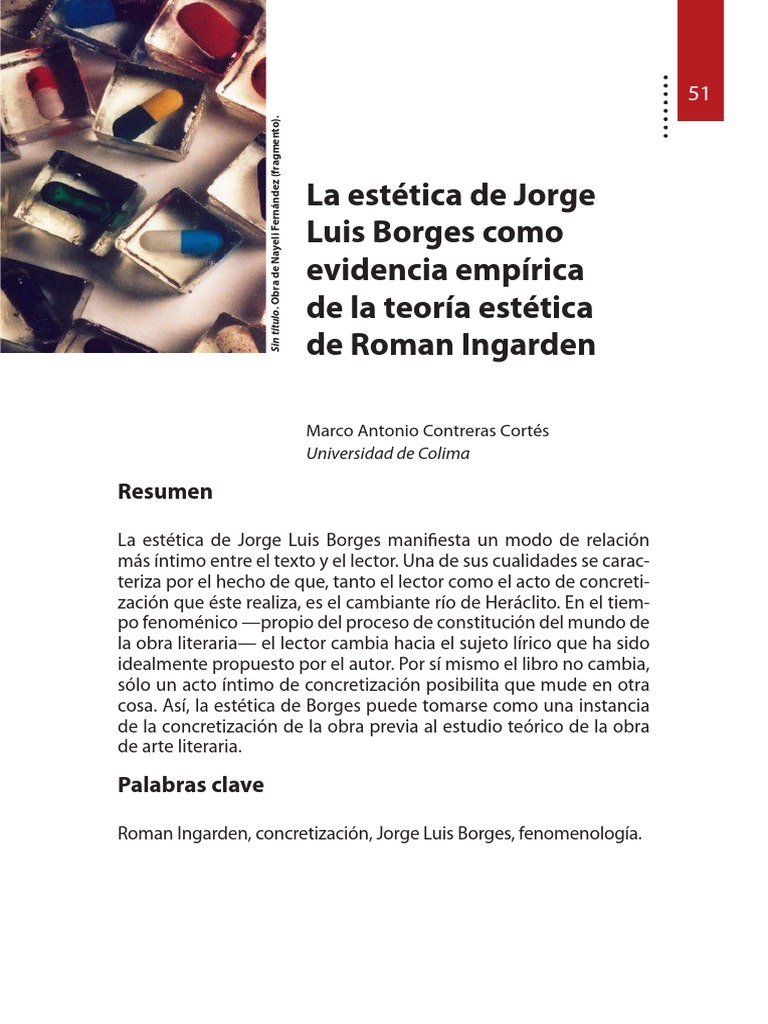 Marco Antonio Contreras - La Estètica de Jorge Luis Borges Como Evidencia Emp''irica | PDF ...