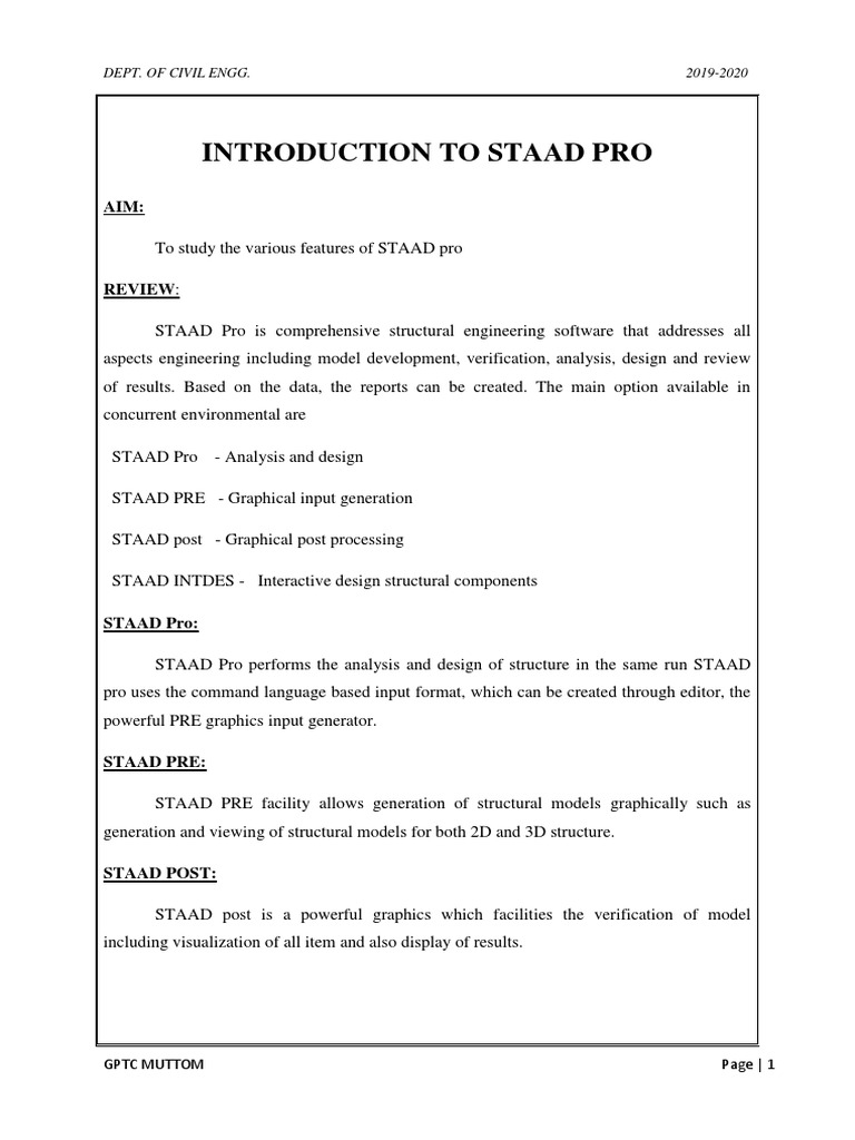 Staad Pro | PDF | Bending | Beam (Structure)