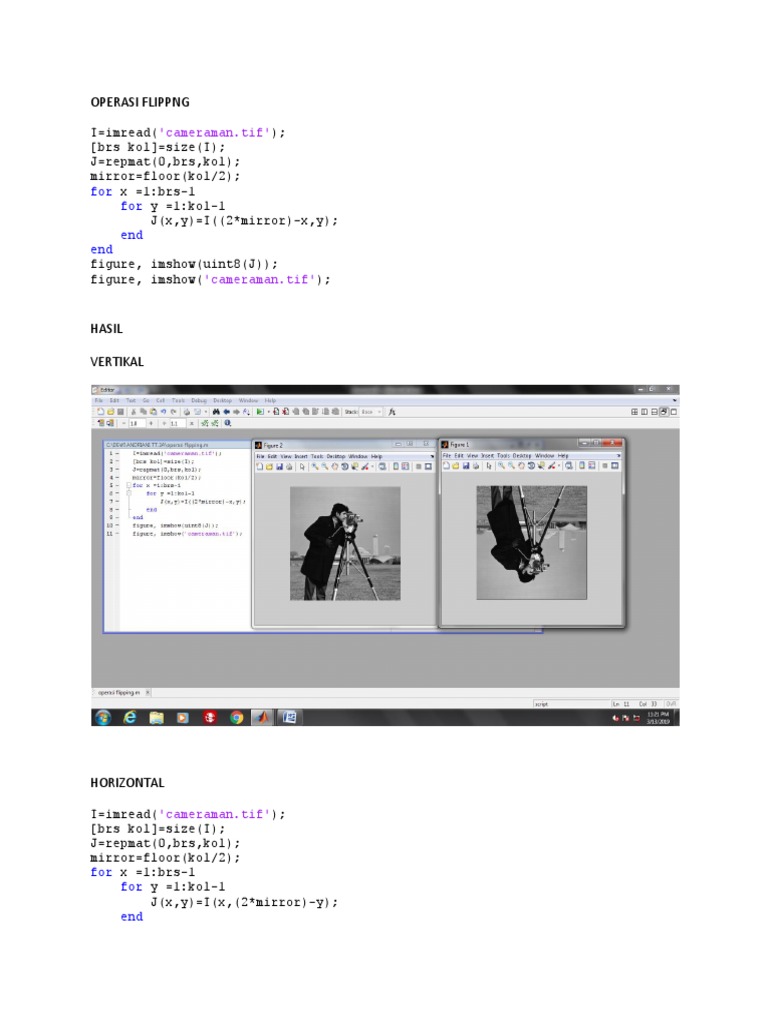 Operasi Flippng: 'Cameraman - Tif' | PDF | Teaching Methods & Materials