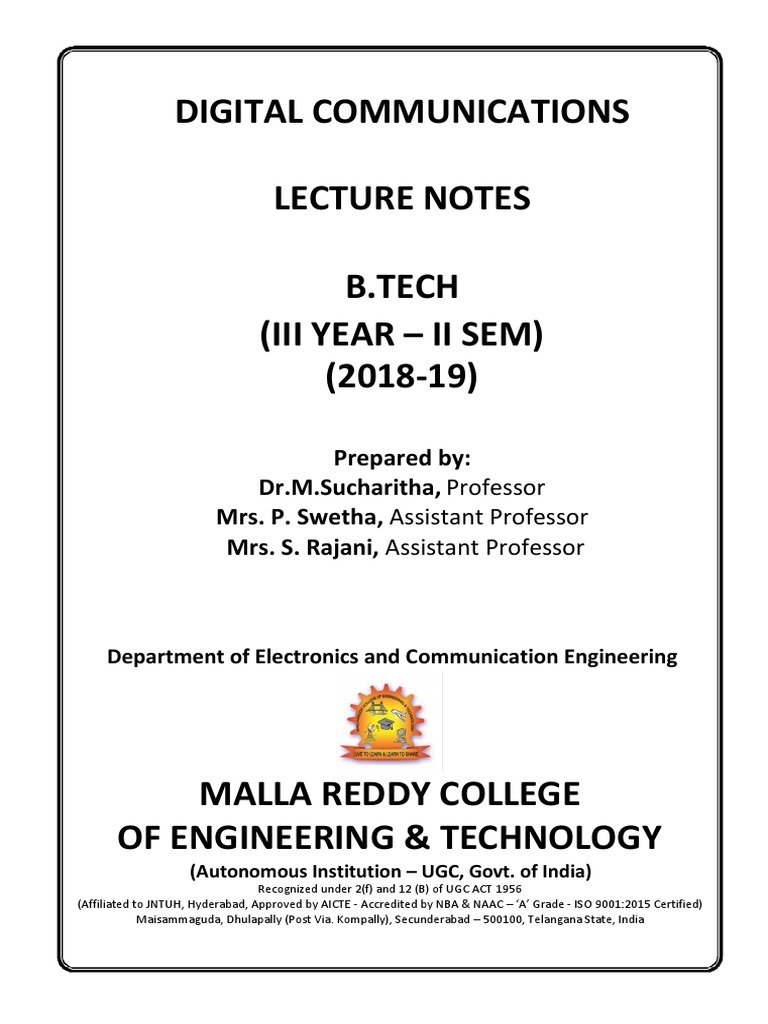 DC Notes | PDF | Modulation | Sampling (Signal Processing)