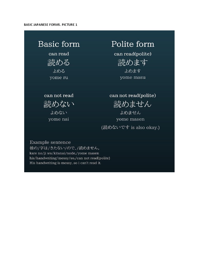 Basic Japanese Form | PDF