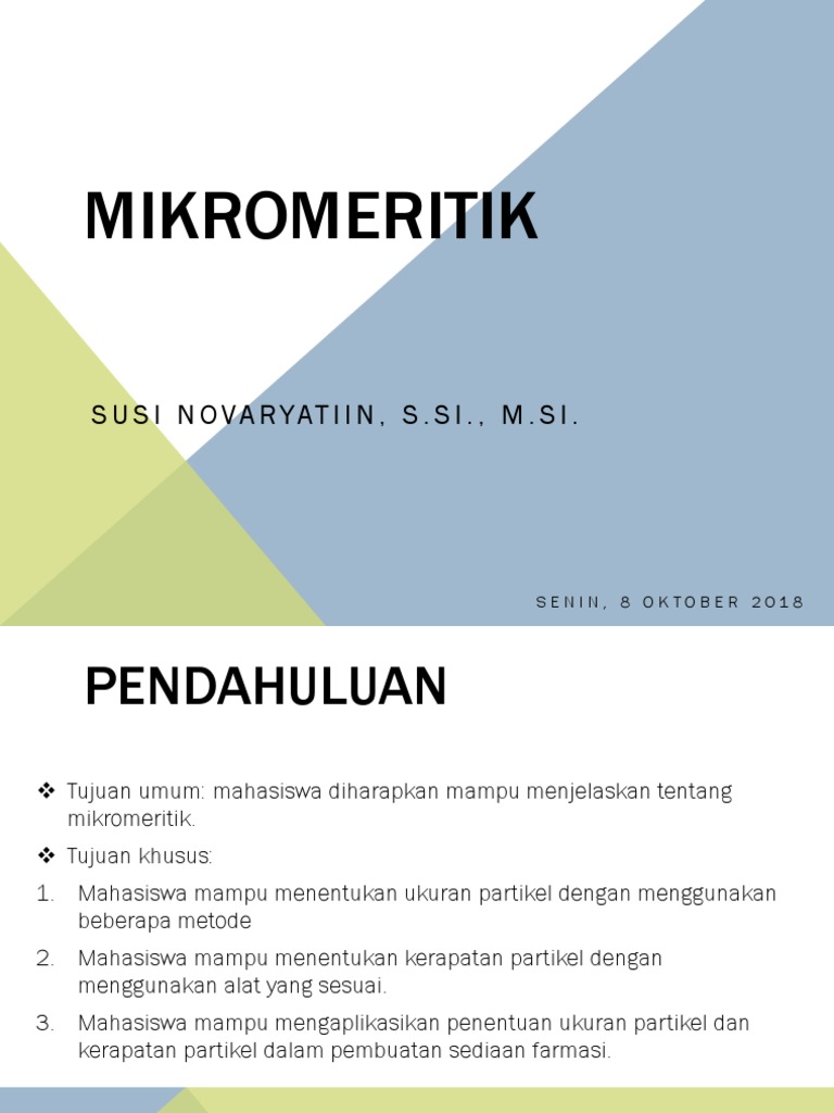 Lect02 Mikromeritik | PDF | Kesehatan Holistik